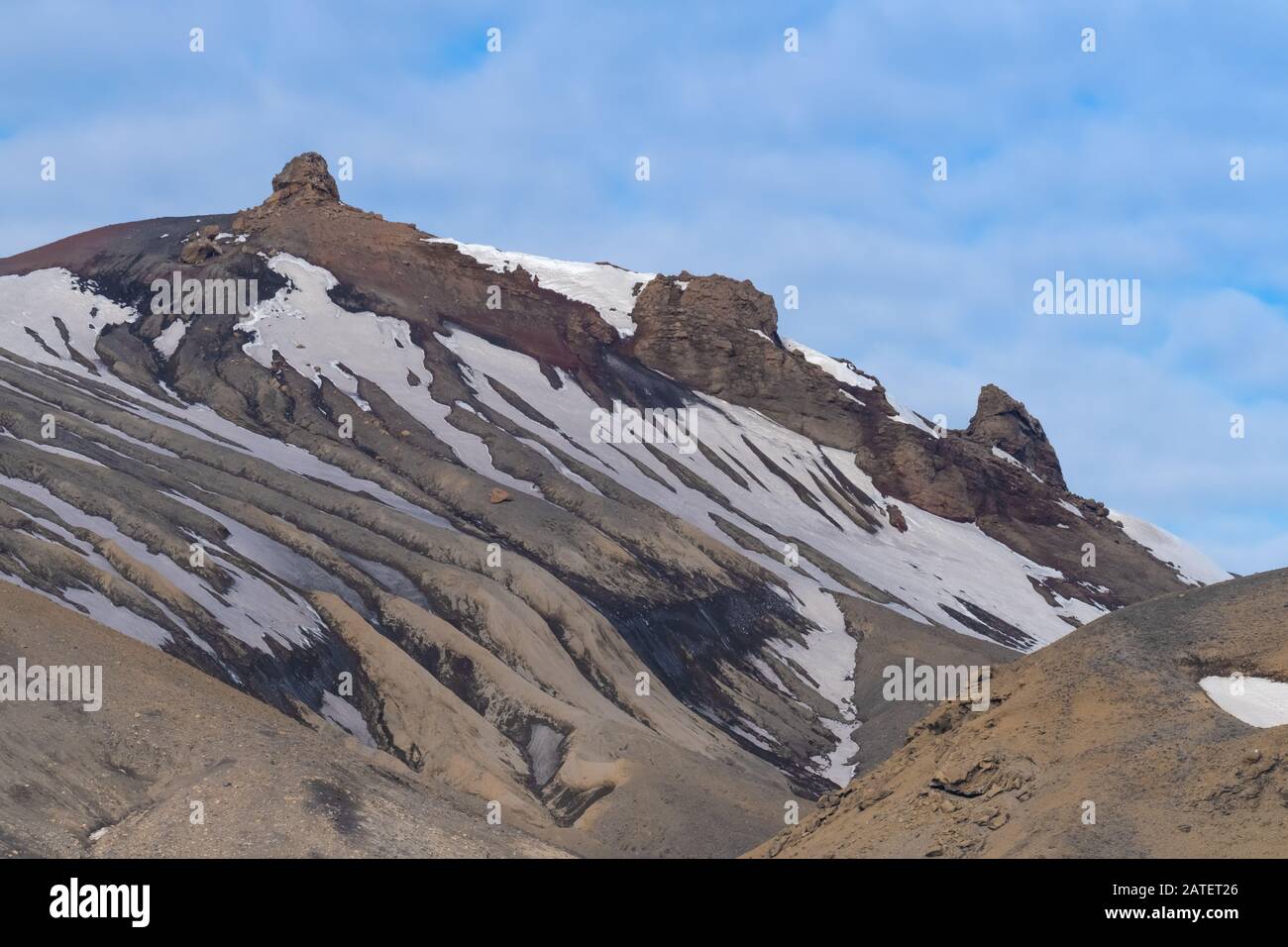 The walls of the active volcano caldera, Deception Island, South ...