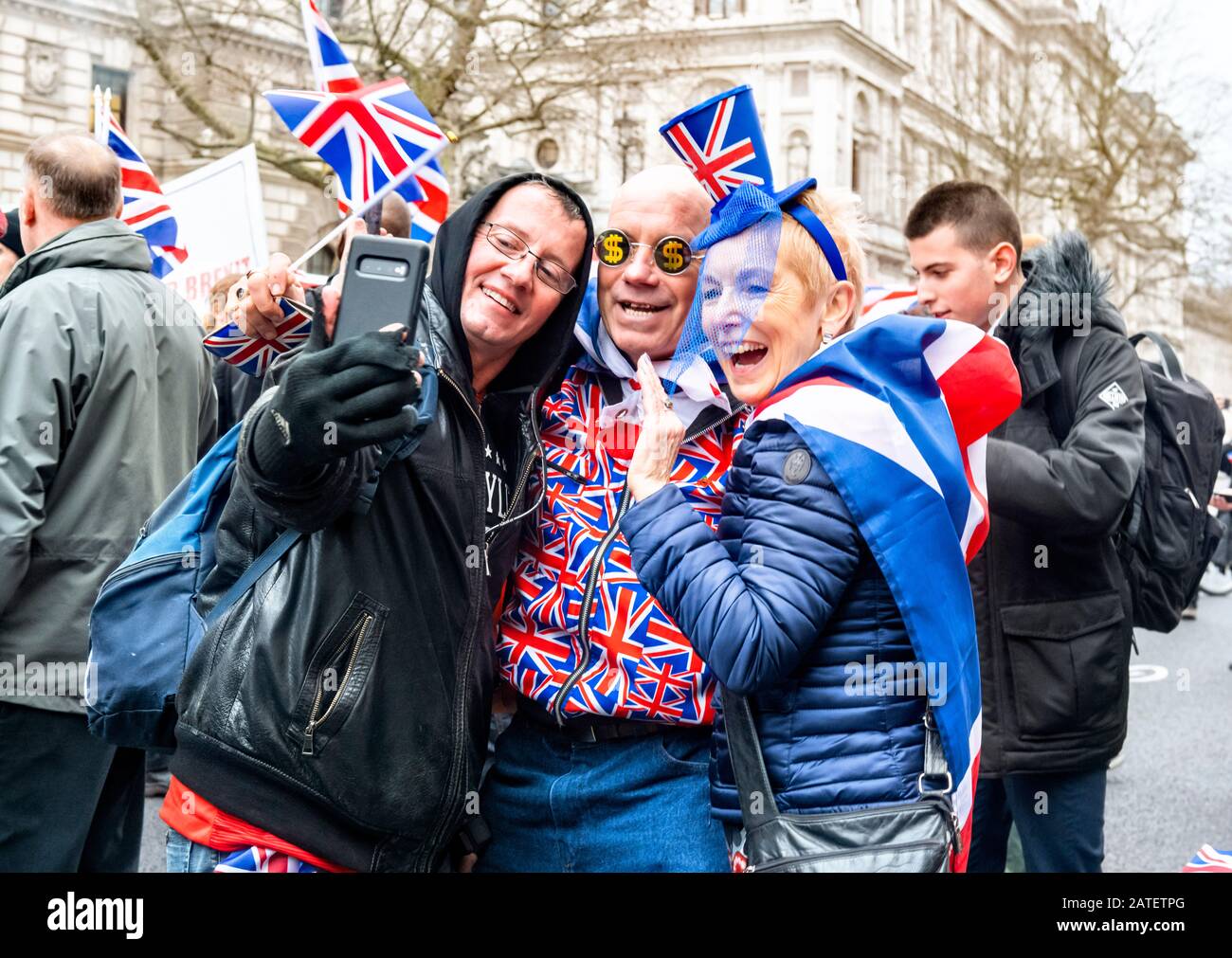 Brexit celebrations 31st January 2020 in Whitehall and Parliament ...