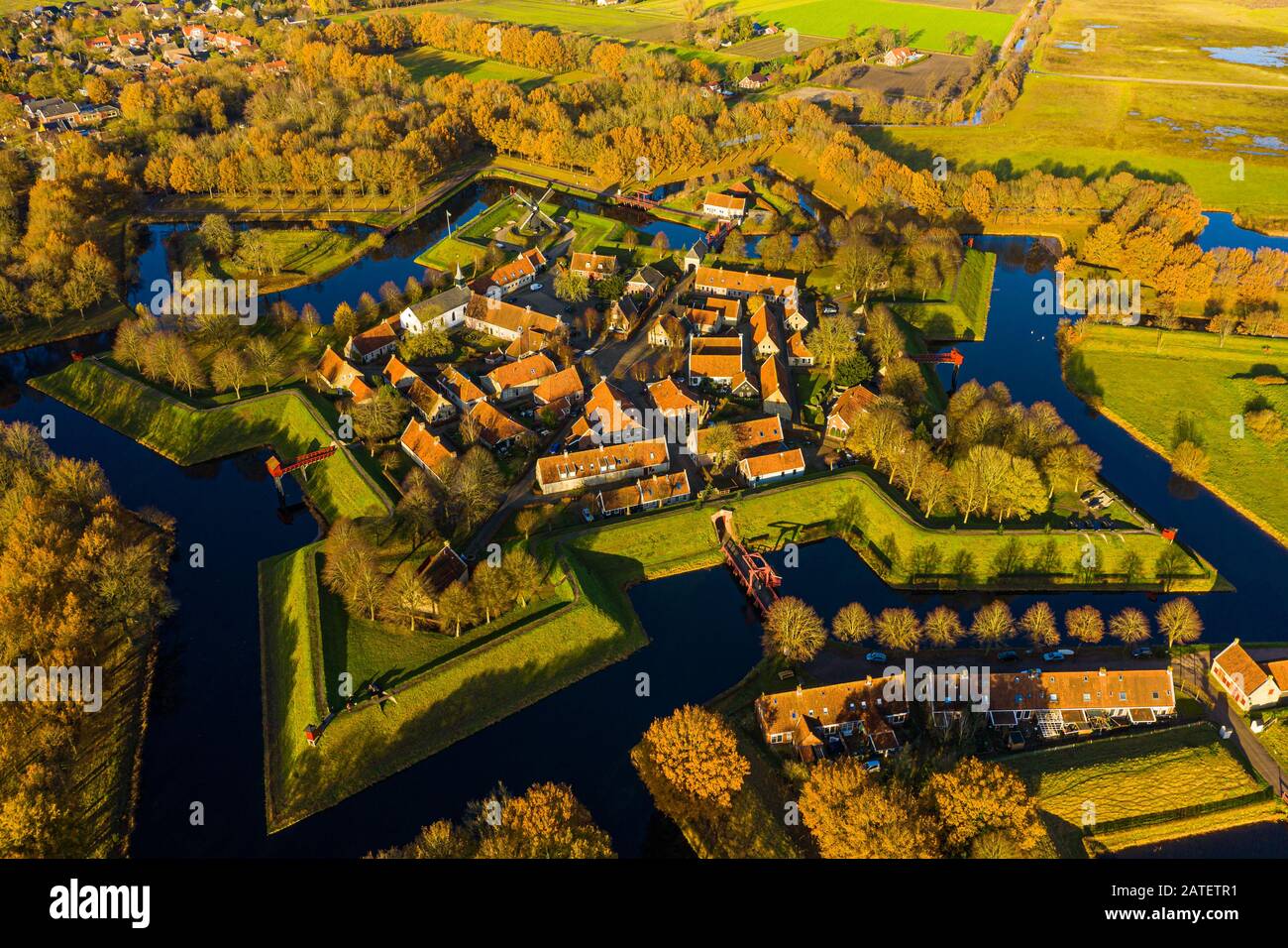 The fortified town of Bourtange in Groningen, the Netherlands Stock ...