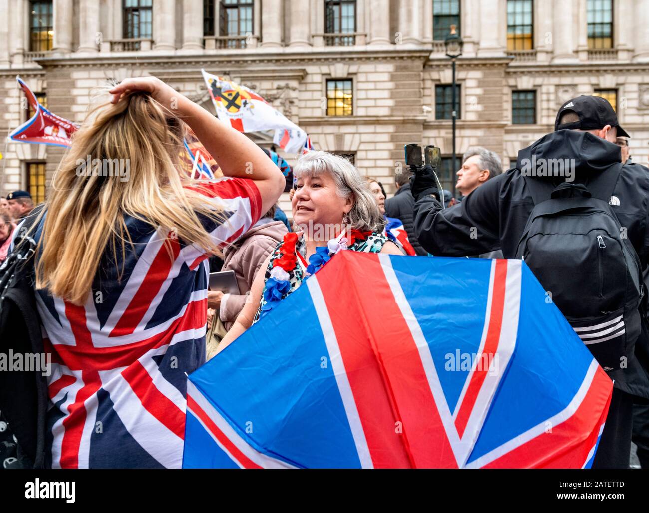 Brexit celebrations 31st January 2020 in Whitehall and Parliament ...
