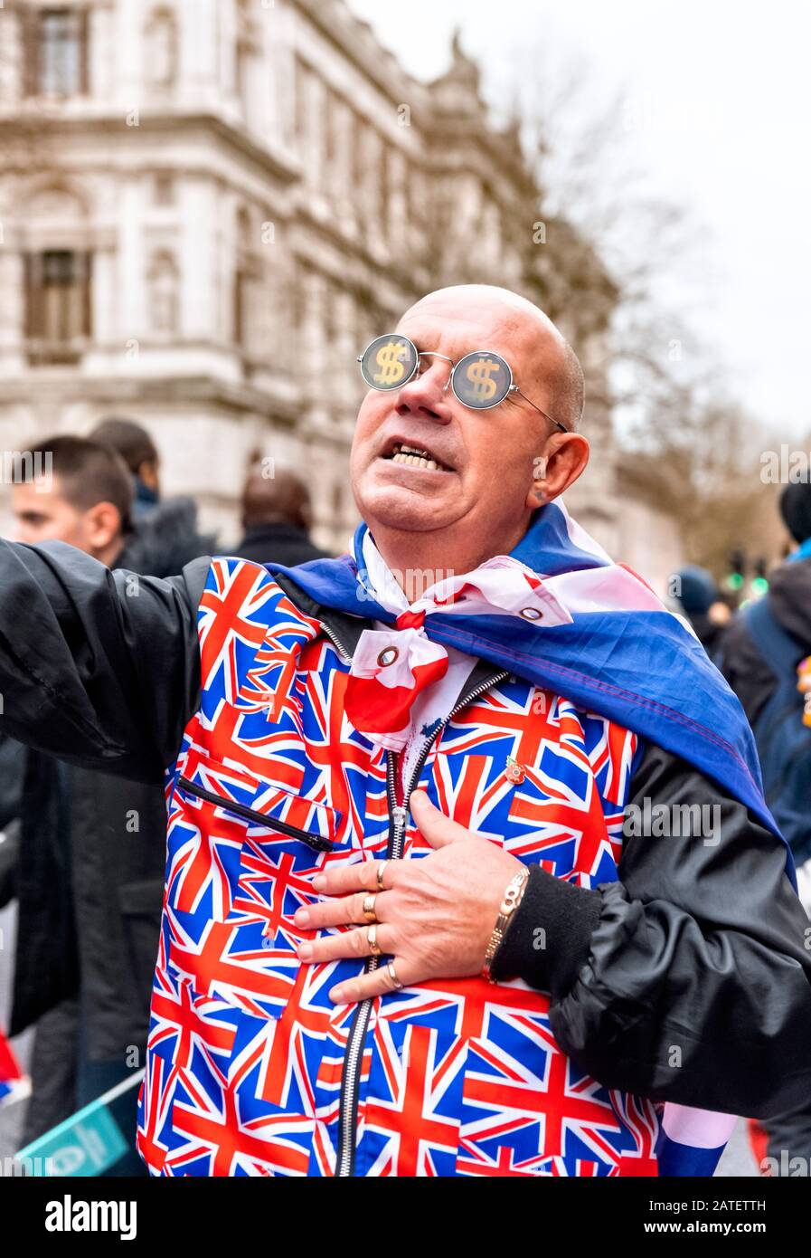 Brexit celebrations 31st January 2020 in Whitehall and Parliament ...