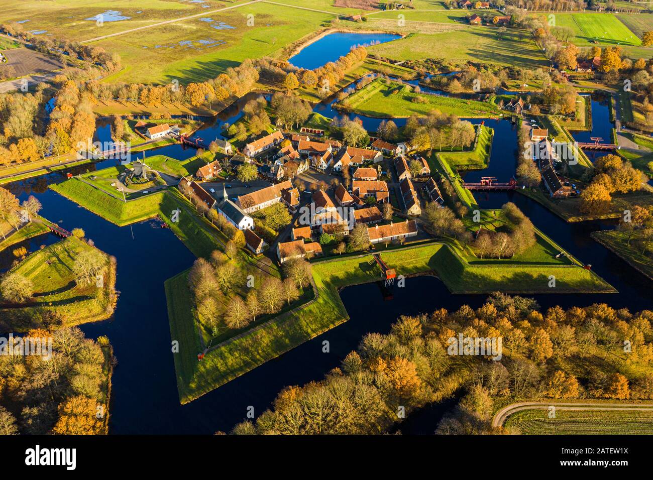 The fortified town of Bourtange in Groningen, the Netherlands Stock ...
