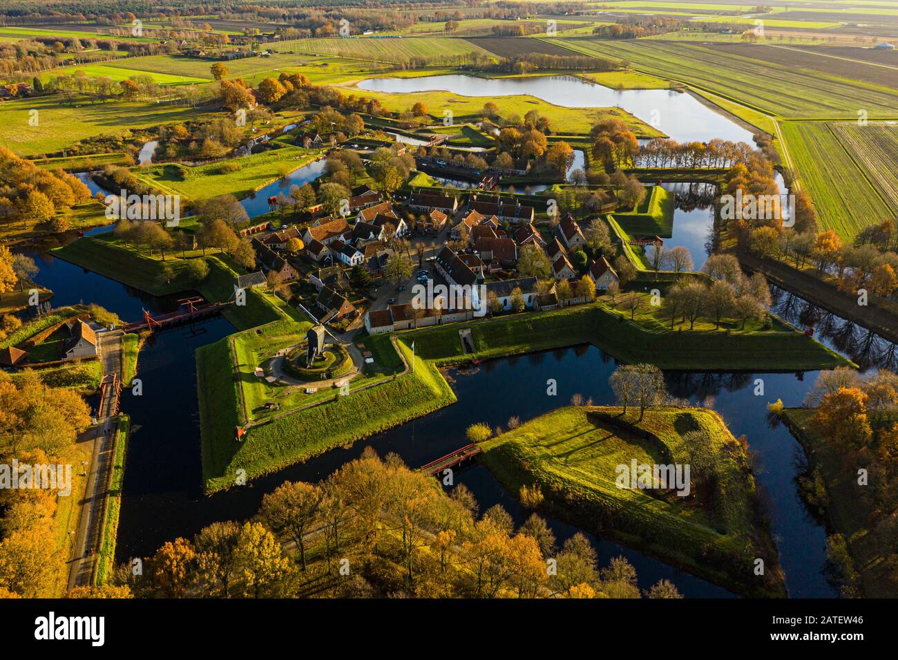 The fortified town of Bourtange in Groningen, the Netherlands Stock ...
