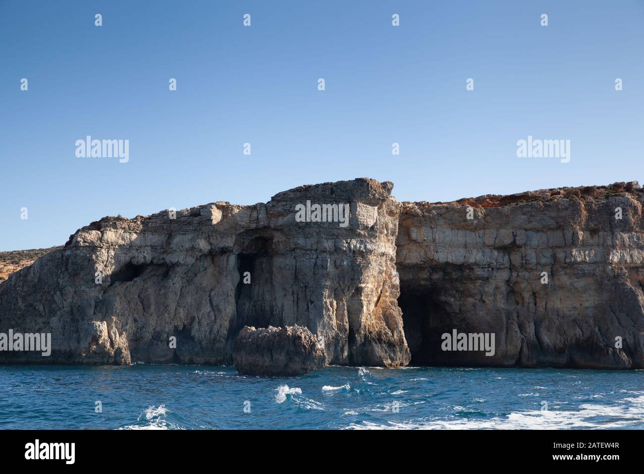 Crystal Lagoon view from ship, Comino, Malta Stock Photo - Alamy