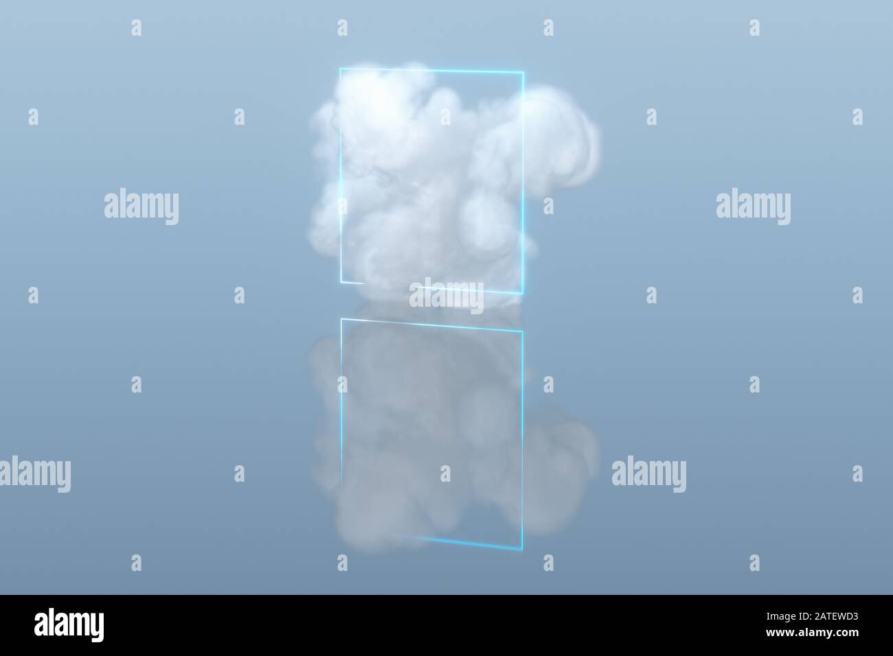 Magic surround the cloud floating on the lake,peaceful scene,3d ...