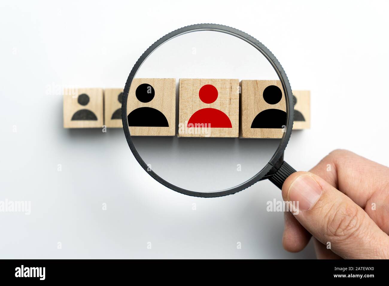 Searching for talent or employee conceptual using magnifying glass ...