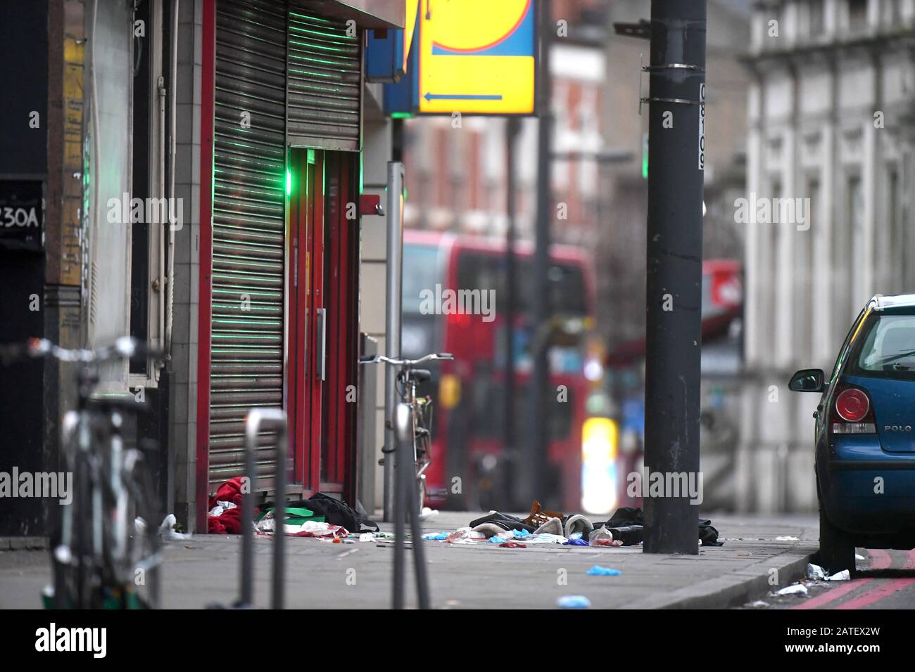 South london after man was shot dead by armed officers hi-res stock ...