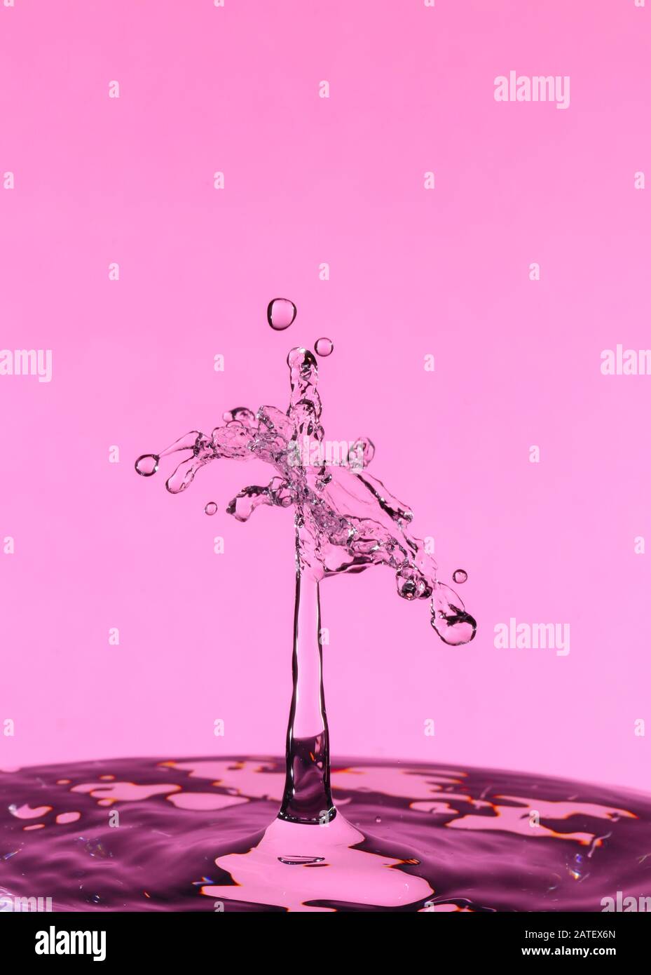 Abstract photograph of a water drop collision created with two water ...