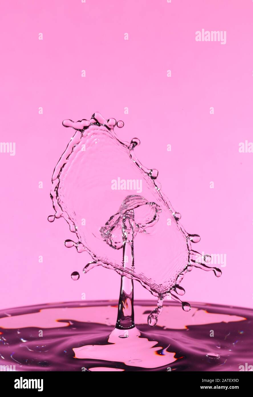 Abstract photograph of a water drop collision created with two water ...