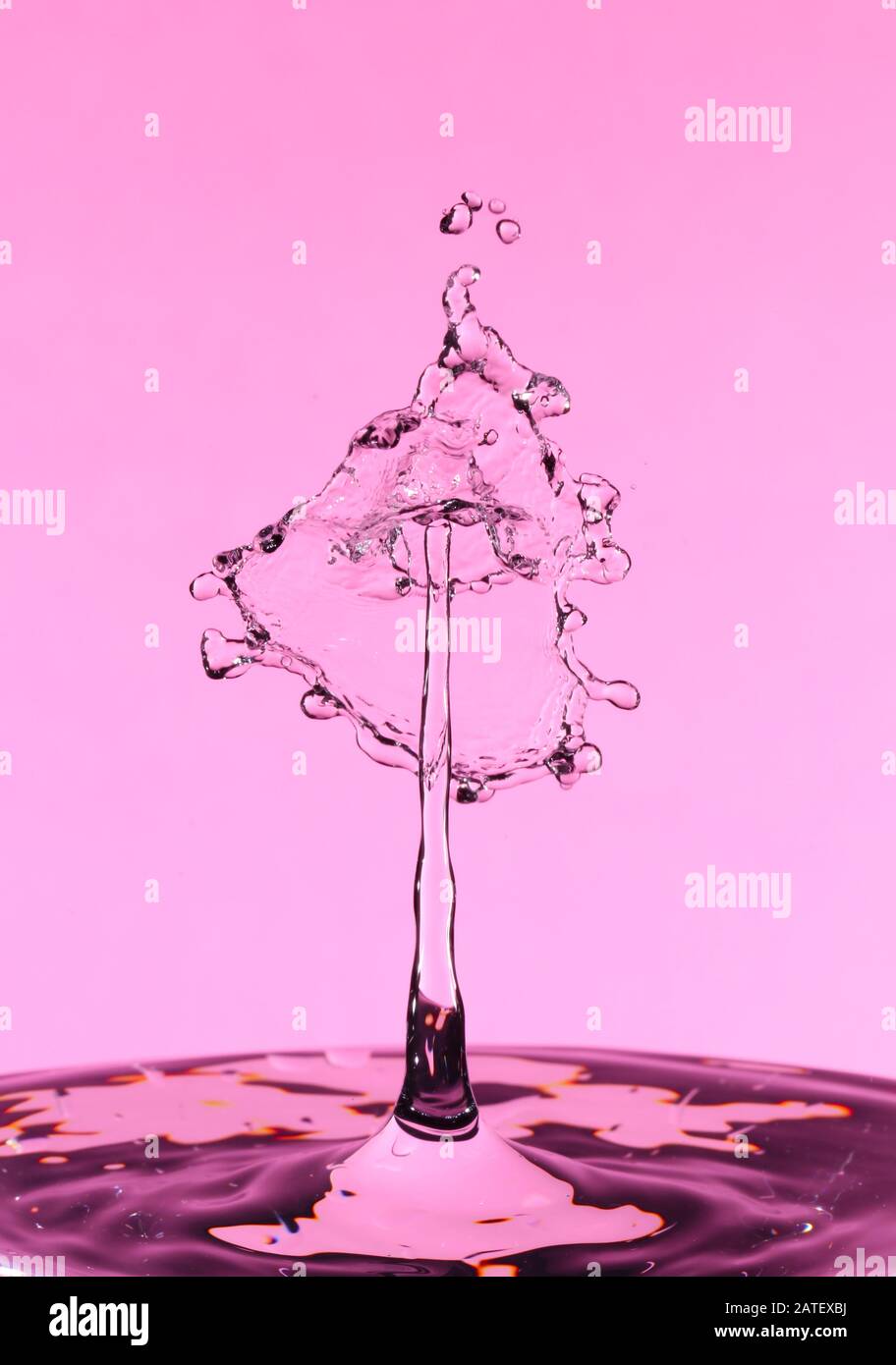 Abstract photograph of a water drop collision created with two water ...