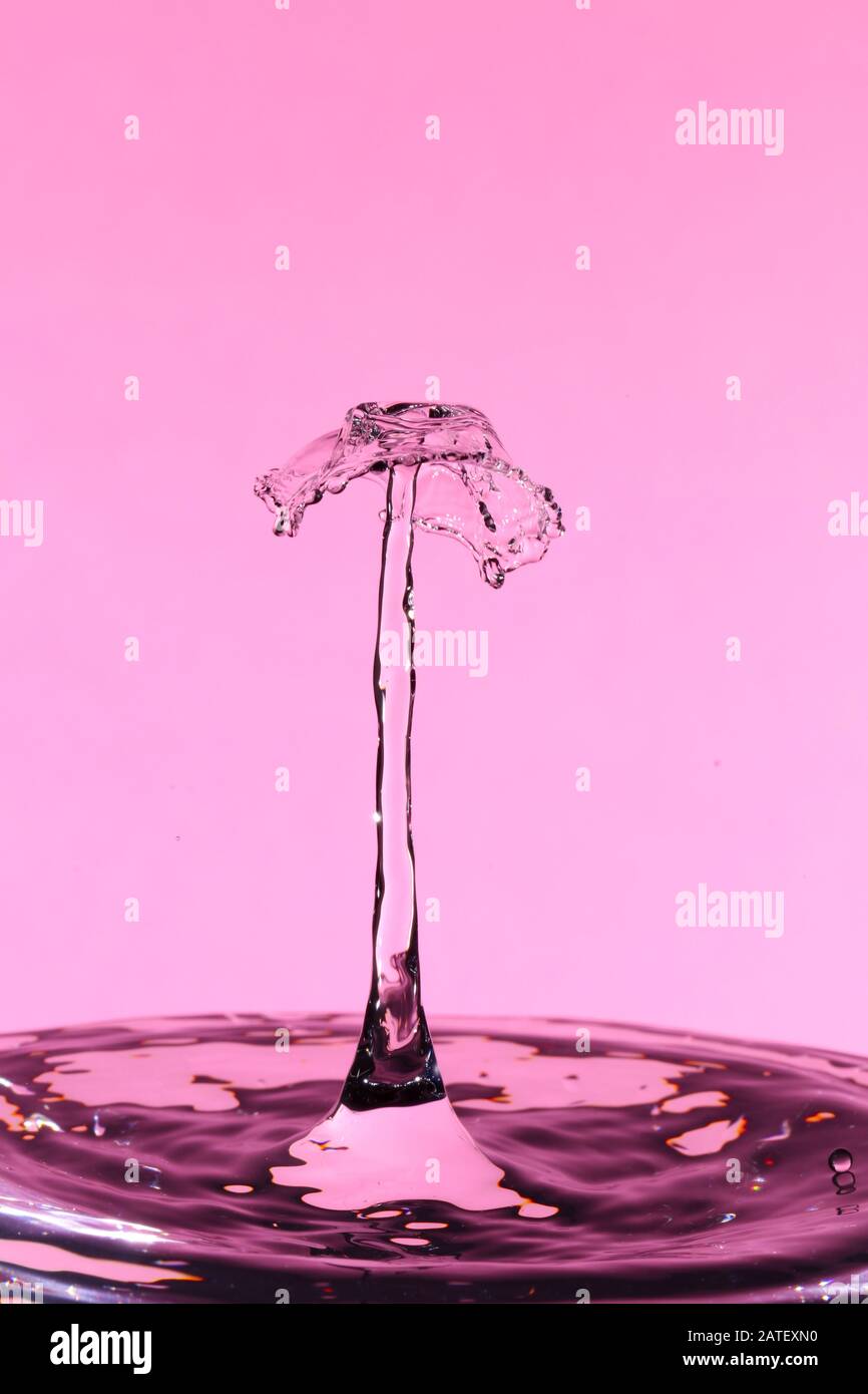 Abstract photograph of a water drop collision created with two water ...