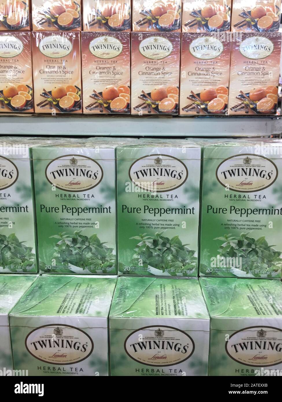 Boxes of Twining Tea Bags, For Sale at Grocery Store, USA Stock Photo ...