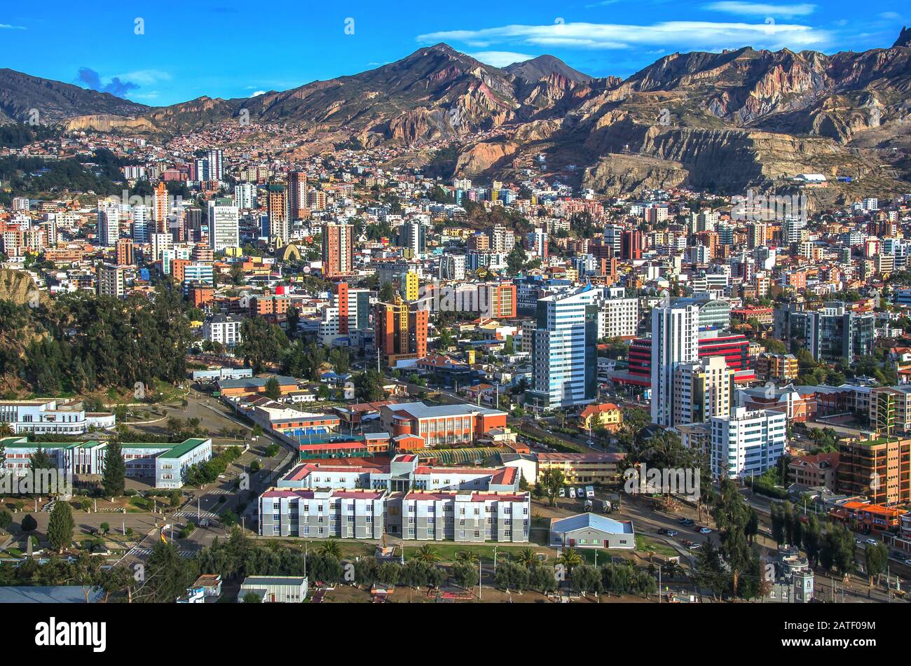 Panorama of City of La Paz Bolivia from Killi Killi Viewpoint. Beatiful ...