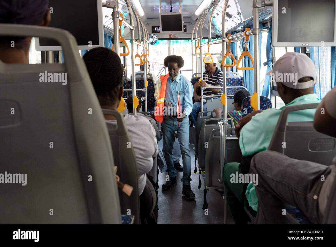PTSC city bus, public transportation, Port of Spain, Trinidad and ...