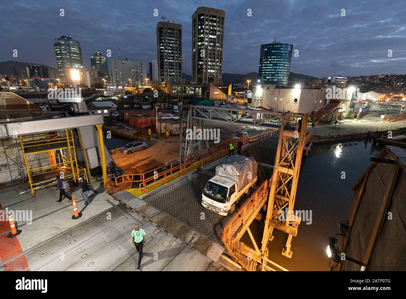 Loading the Tobago fast ferry, Port of Spain, Trinidad and Tobago Stock ...