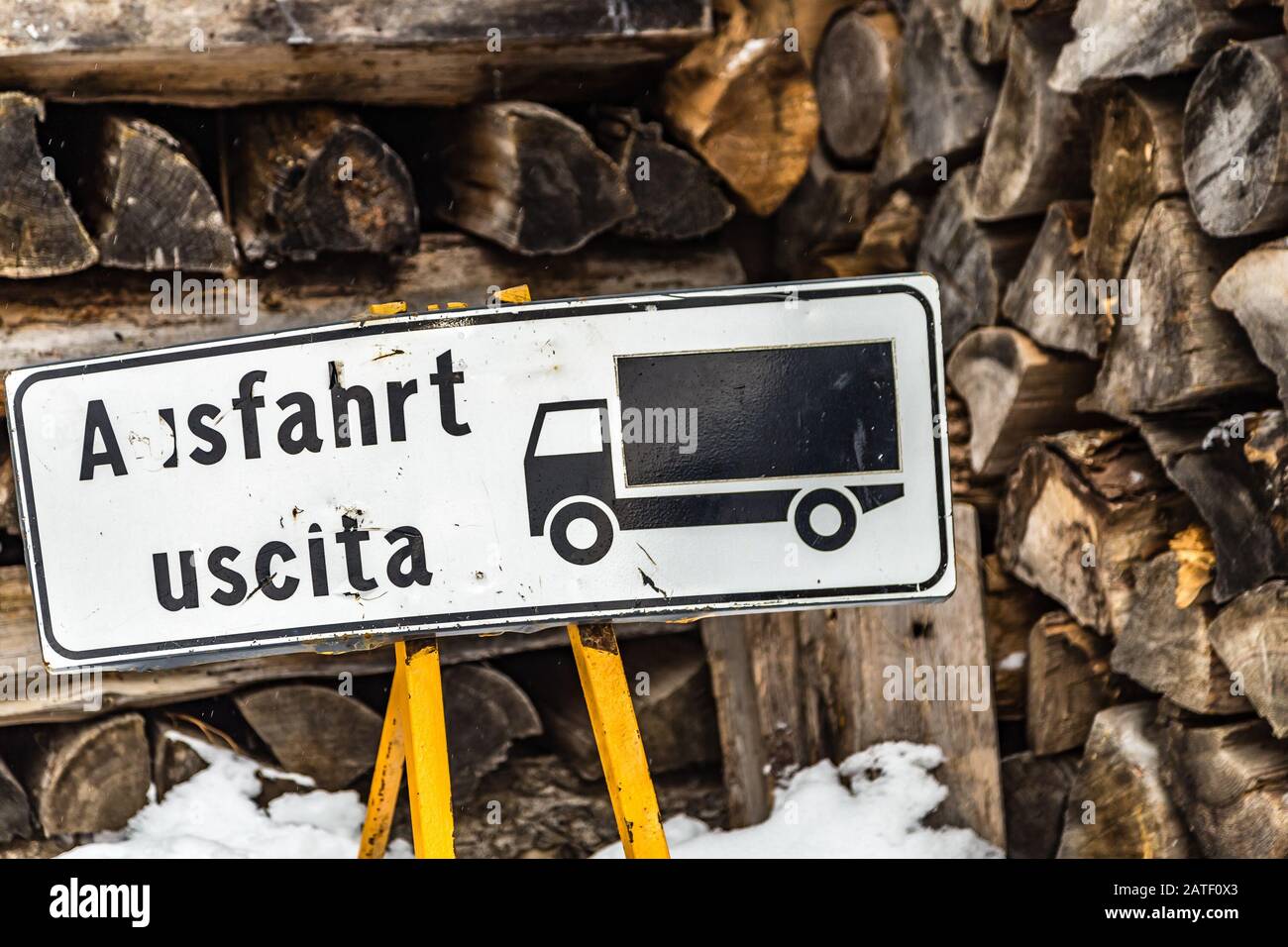 BADIA (BZ), february 10, 2019: light is enlightening exit sign for ...