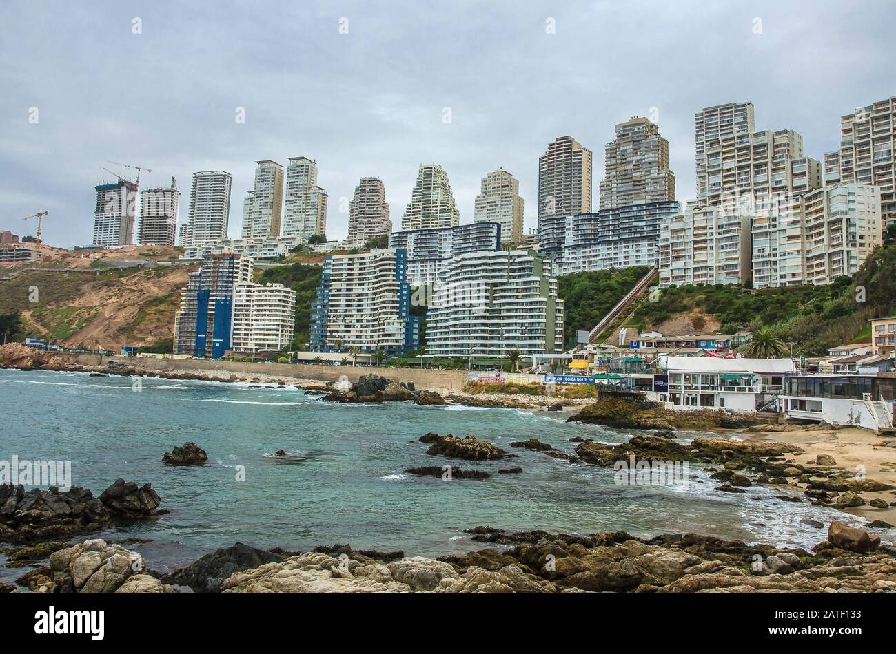 RENACA, CHILE - DEC 28, 2015: Architecture of Renaca, Vina del MAr ...
