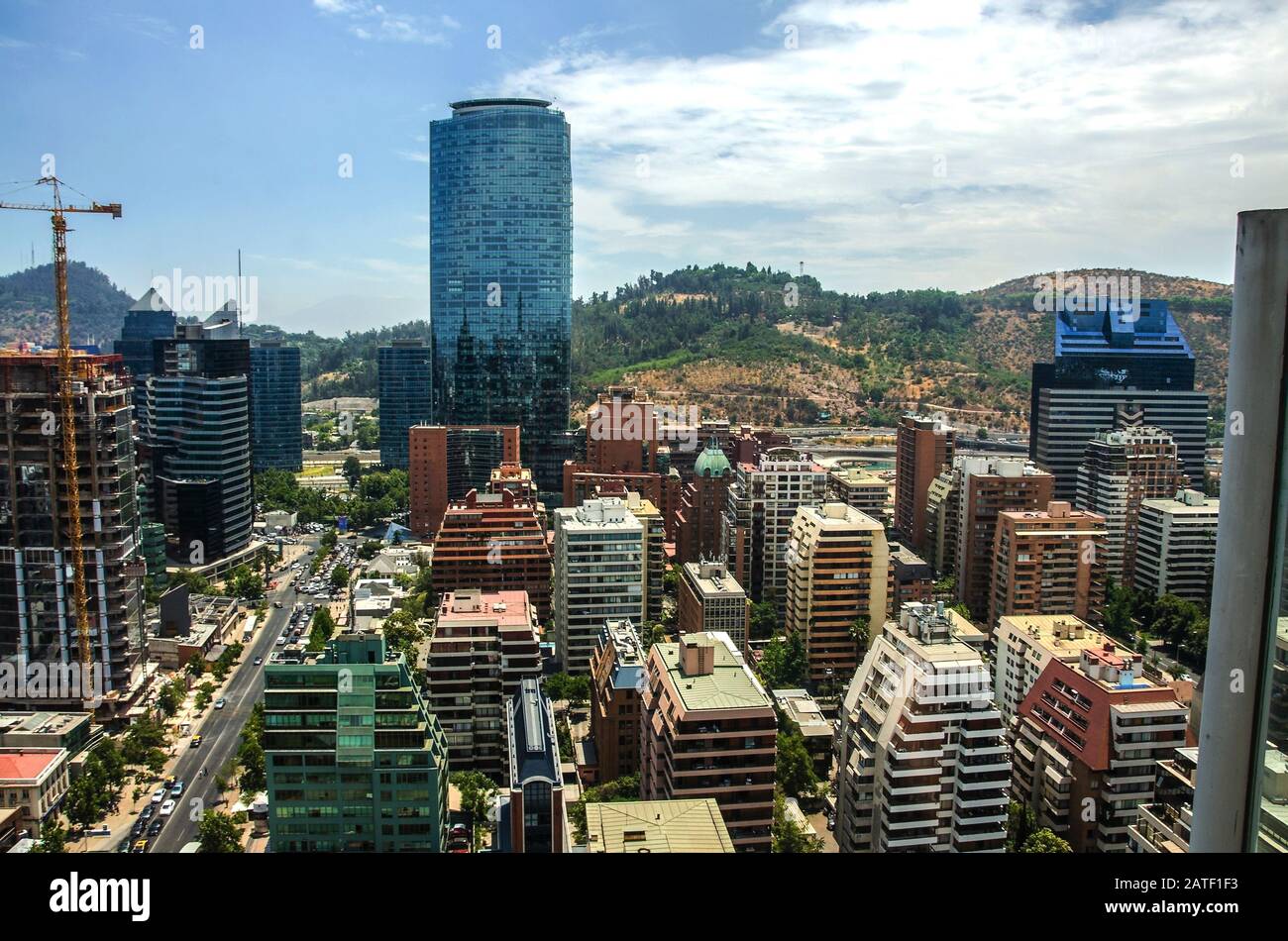 Santiago City Center - Chile, business center of Santiago day landscape ...
