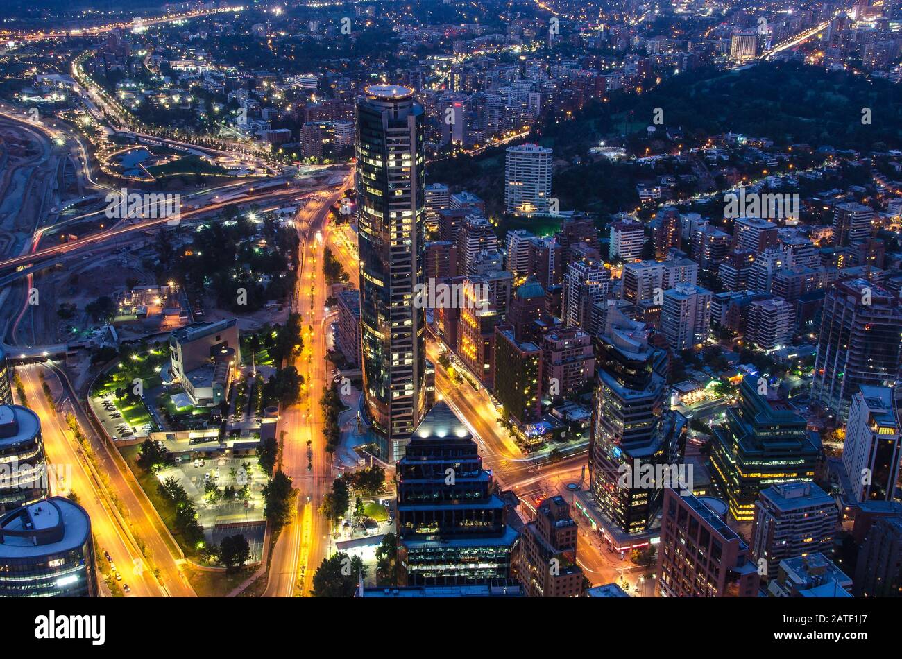Santiago de chile downtown lights hi-res stock photography and images ...