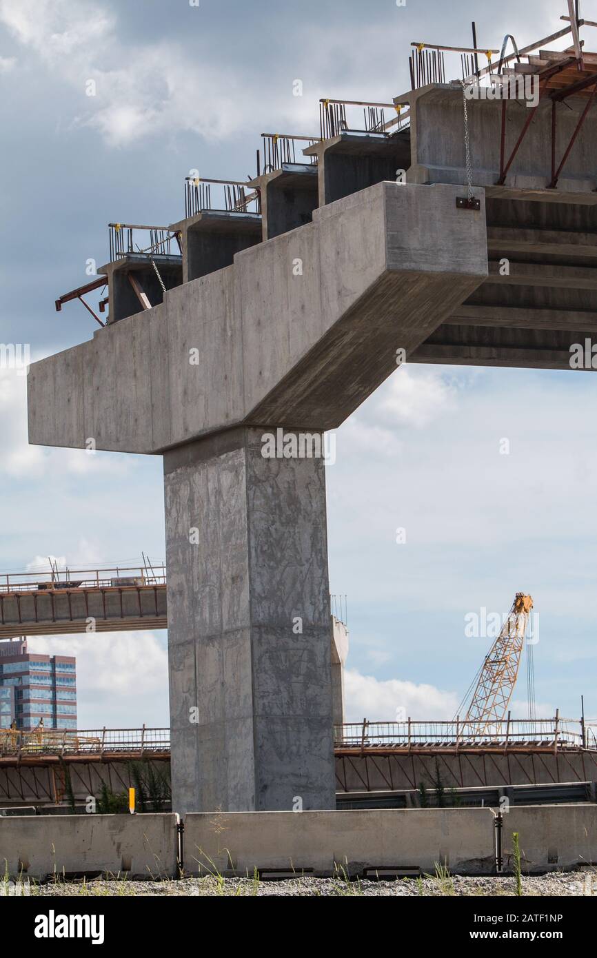 Vertical Shot Of Bridge Overpass Under Construction In Metro Atlanta ...