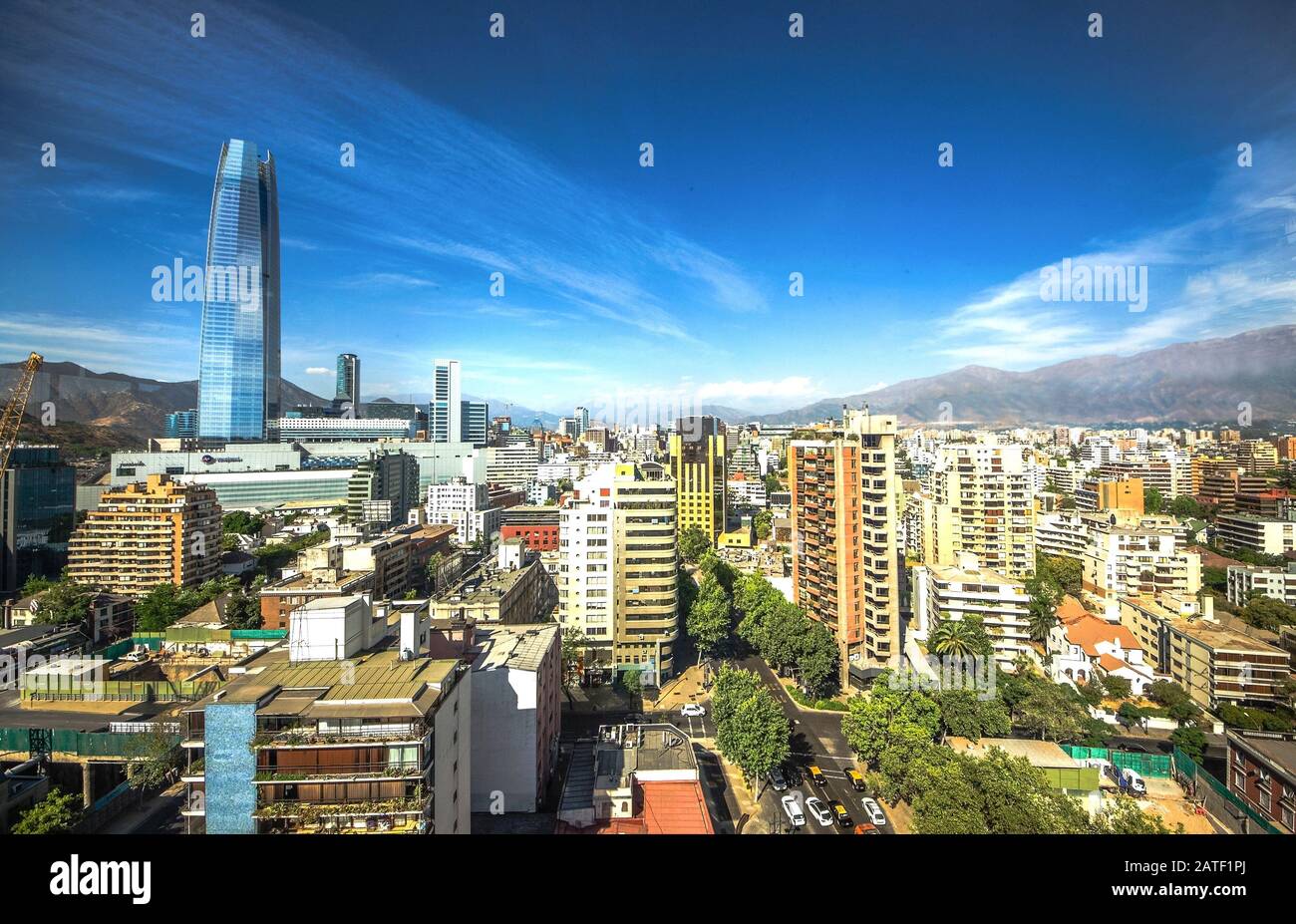 Aerial view of a city Santiago, Chile Stock Photo - Alamy