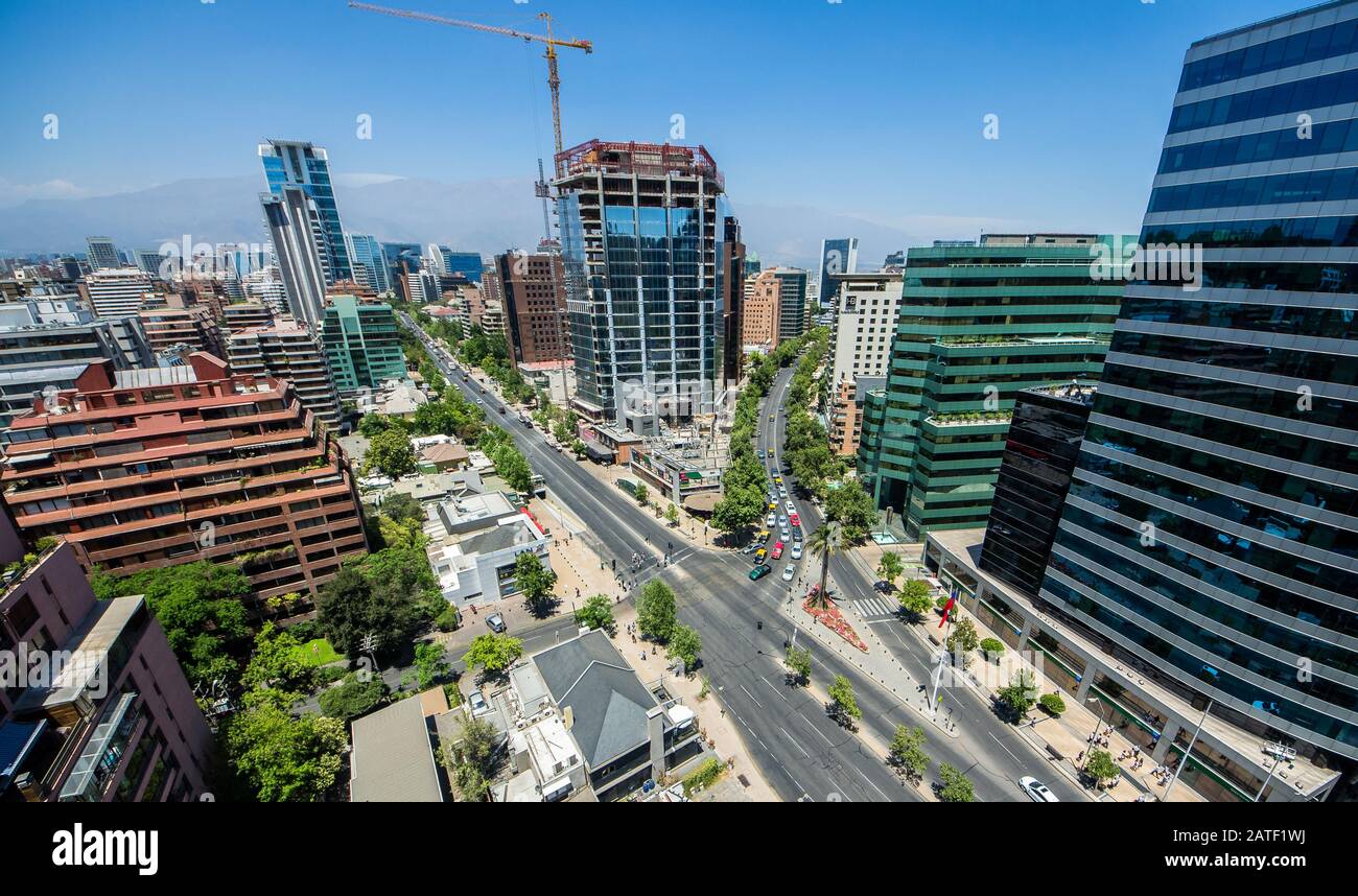 Modern buildings near construction site in Santiago de Chile Stock ...