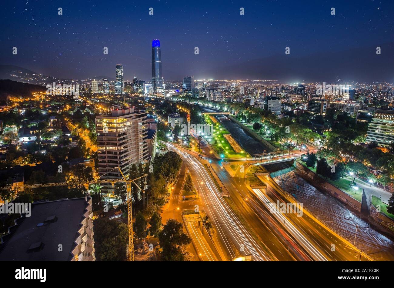 Santiago de chile downtown lights hi-res stock photography and images ...