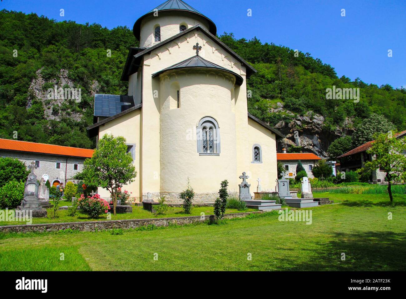 Beautiful Church building in Orthodox monastery Moraca, Montenegro ...