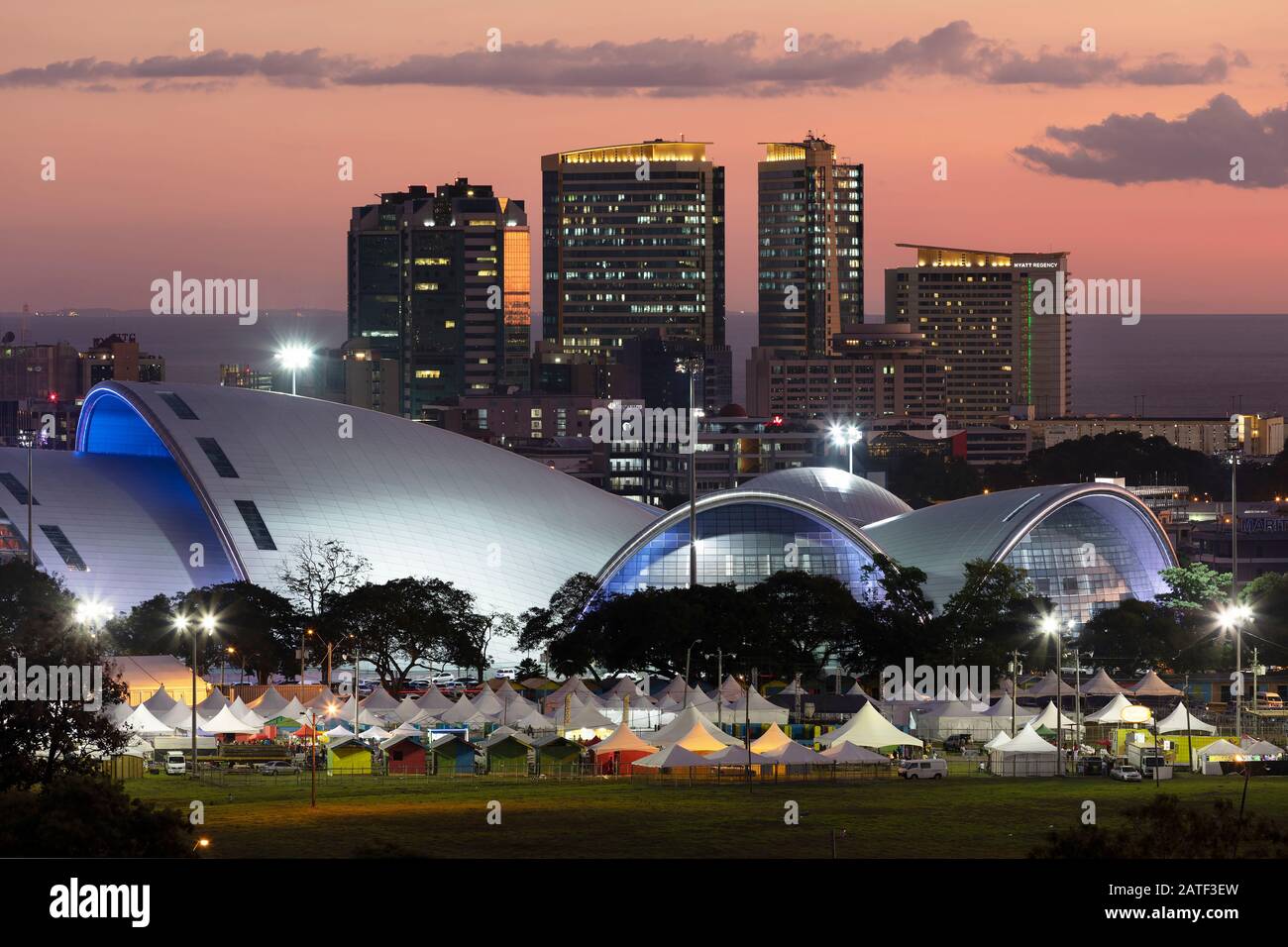 Port of Spain, Performing Arts Center, city skyline overview Trinidad ...