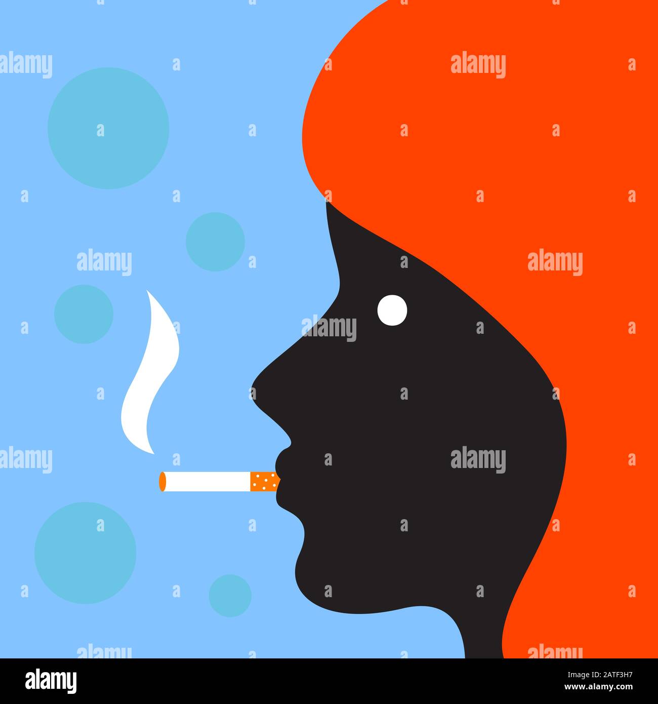 Woman cigarette in mouth Stock Vector Images - Alamy