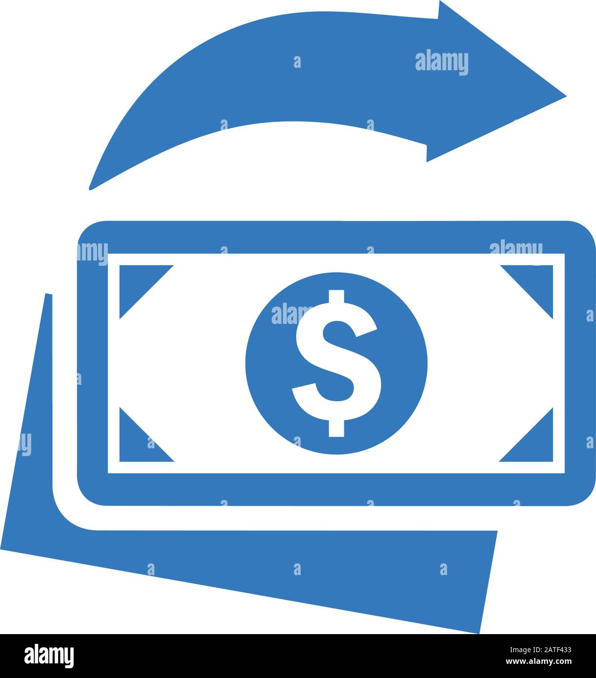 Money refund icon, fast cash return for any use like print media, web ...