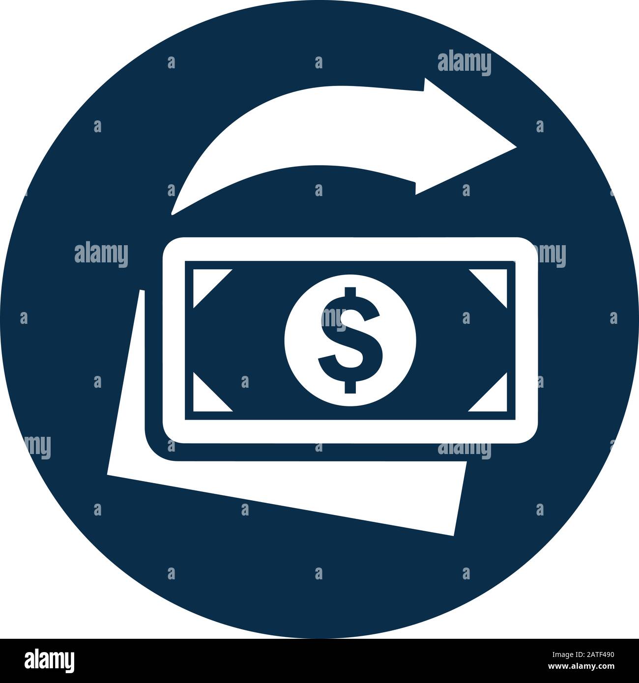 Money refund icon, fast cash return for any use like print media, web ...