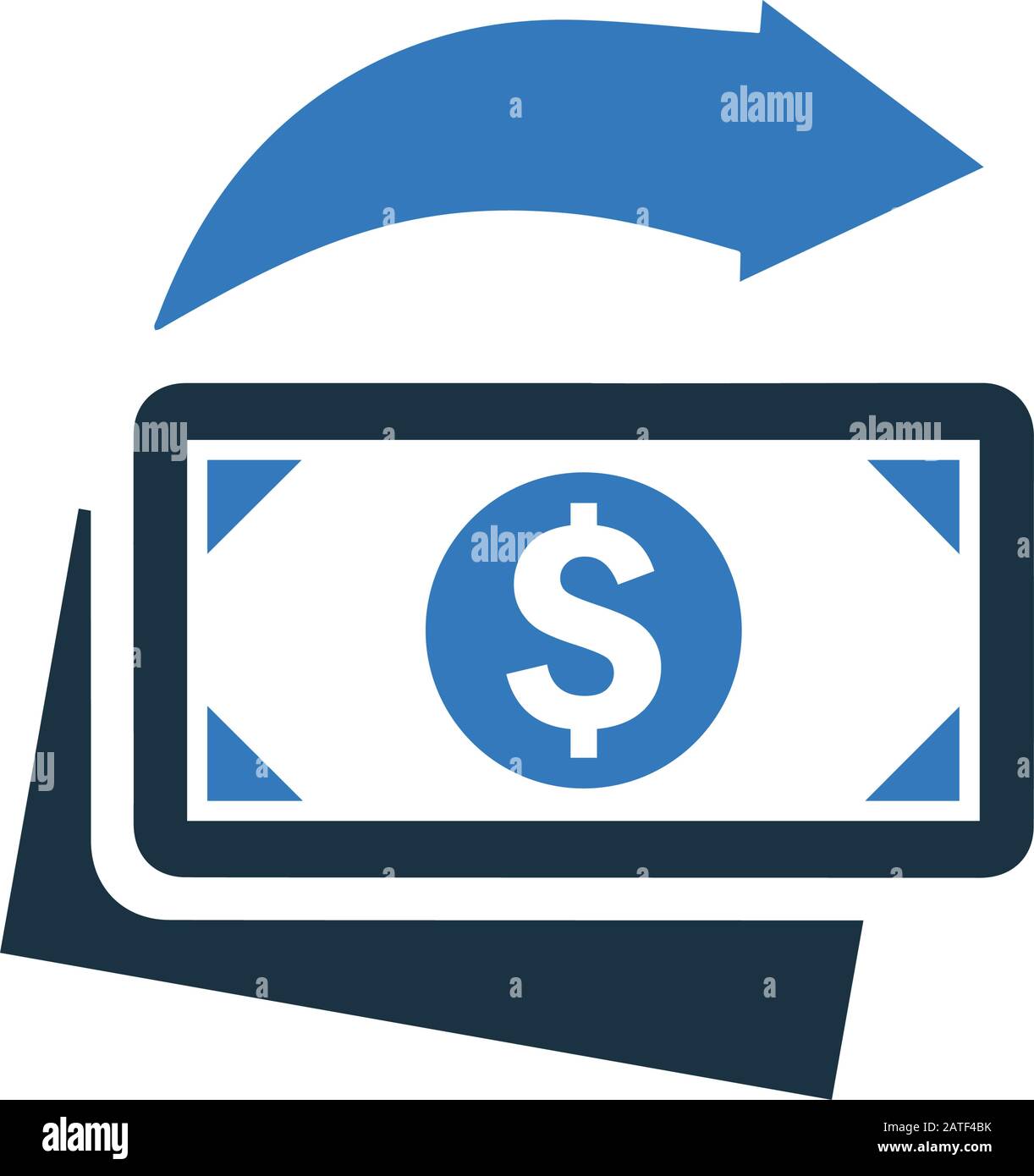 Money refund icon, fast cash return for any use like print media, web ...