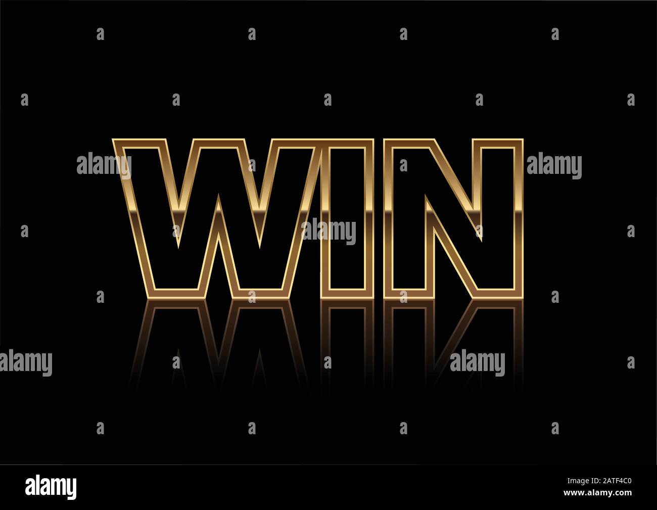 Gold Win Banner Isolated on a Black Background. Ideal for use on ...