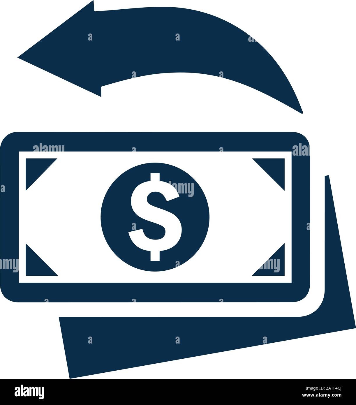 Money refund icon, fast cash return for any use like print media, web ...