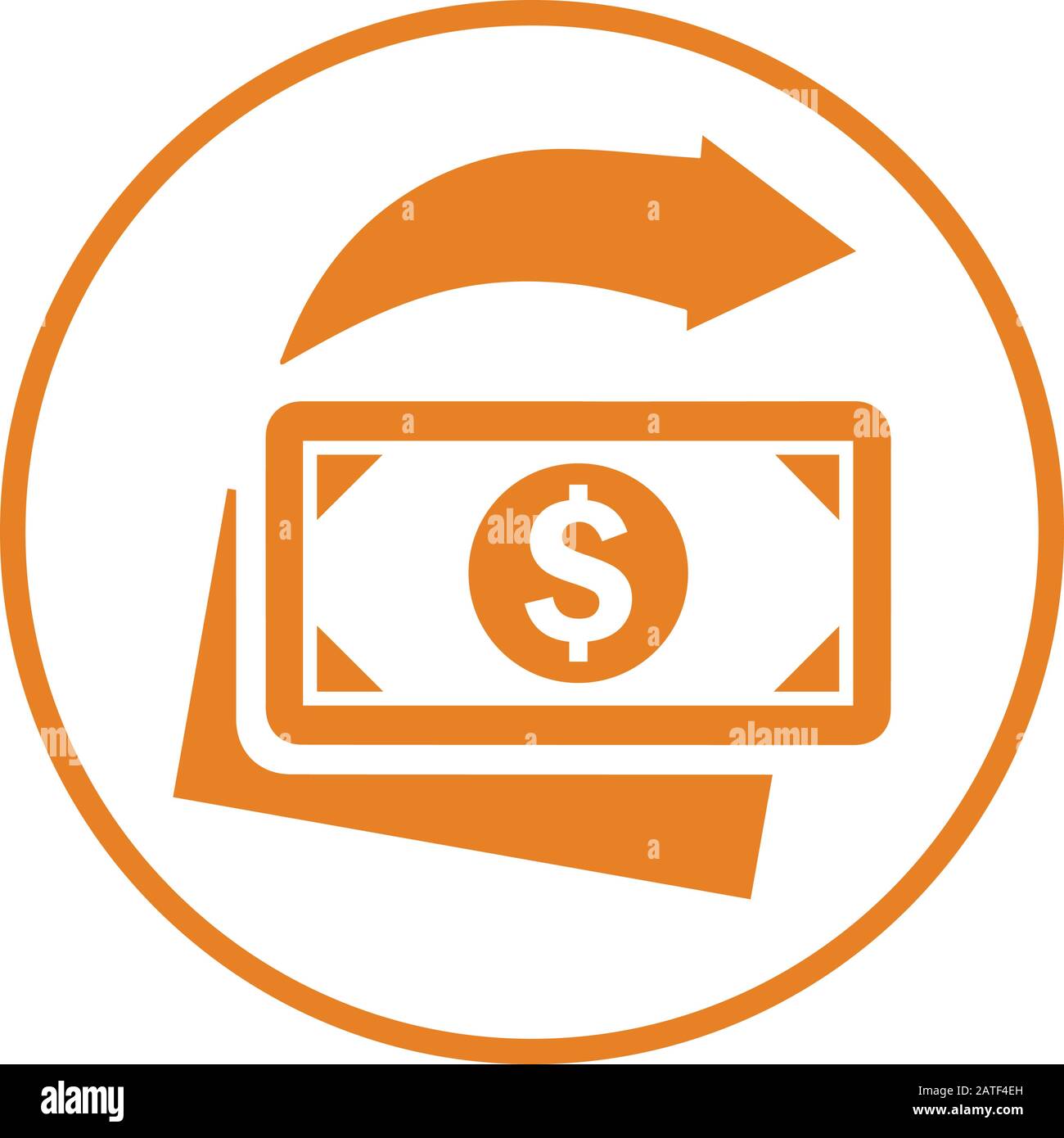 Money refund icon, fast cash return for any use like print media, web ...