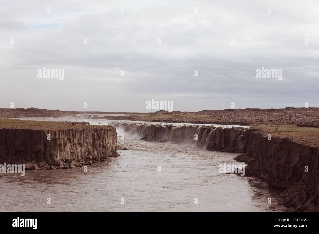 Icelandic dramatic landscapes with waterfall Stock Photo - Alamy