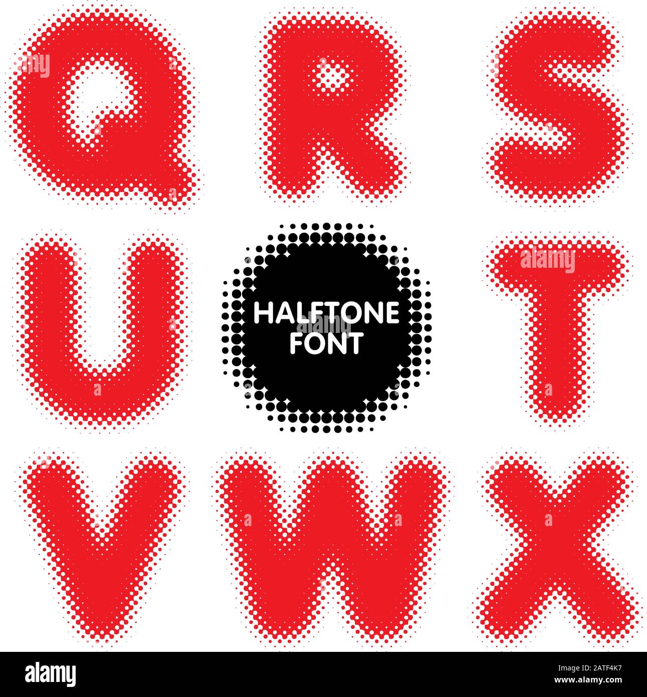 Halftone alphabet font typeface in vector format Stock Vector Image ...