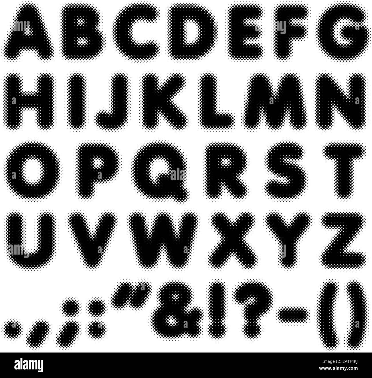 Halftone alphabet font typeface in vector format Stock Vector Image ...