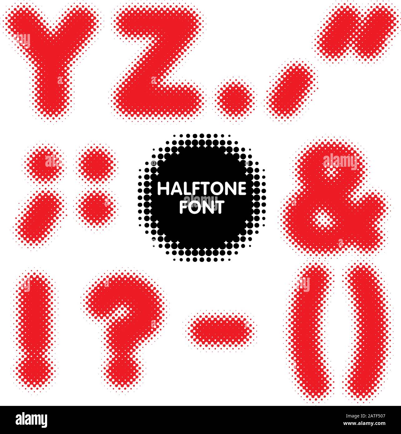 Halftone alphabet font typeface in vector format Stock Vector Image ...
