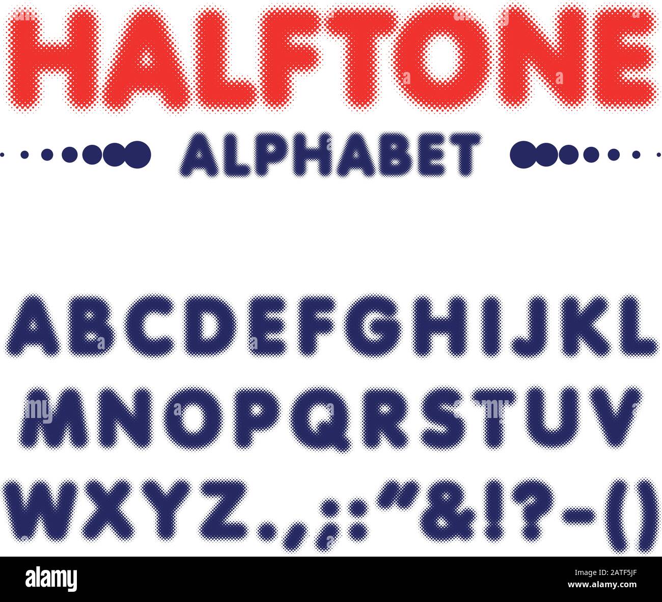 Halftone alphabet font typeface in vector format Stock Vector Image ...