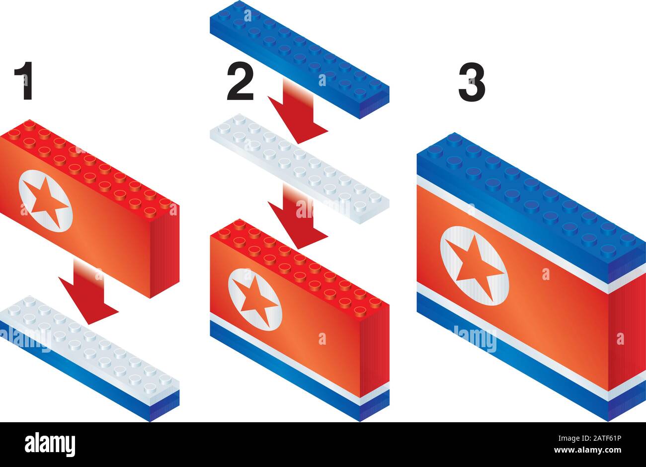 Building Blocks making North Korean Flag Stock Vector Image & Art - Alamy