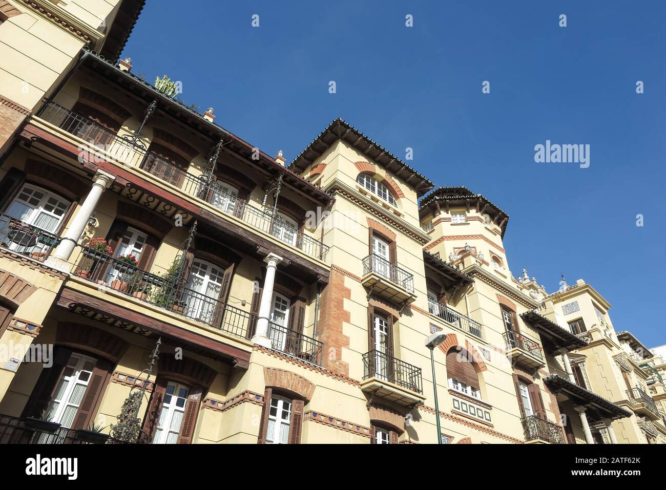 Traditional buildings, Malaga, Spain Stock Photo - Alamy