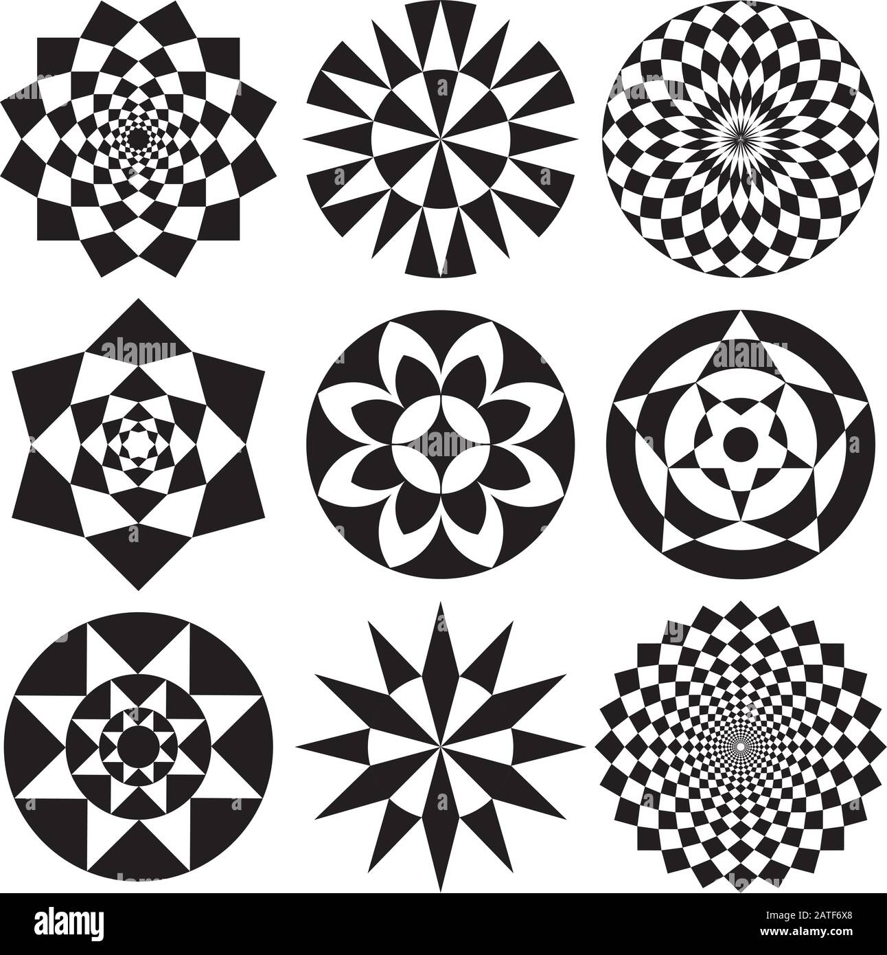 Collection of Optical Art designs for logos, backgrounds and other ...