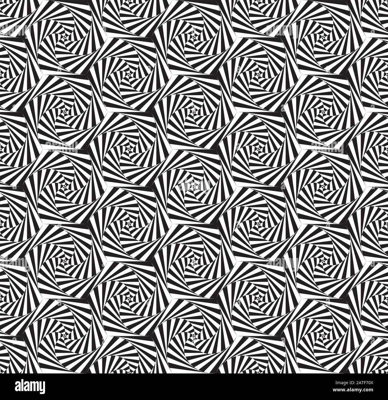 Seamless Op Art Hexagon Spiral Pattern Texture Wallpaper Stock Vector ...