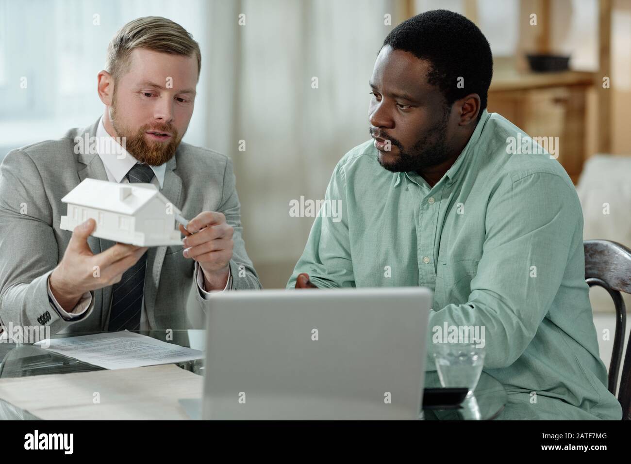 Man having consultation of adviser Stock Photo - Alamy