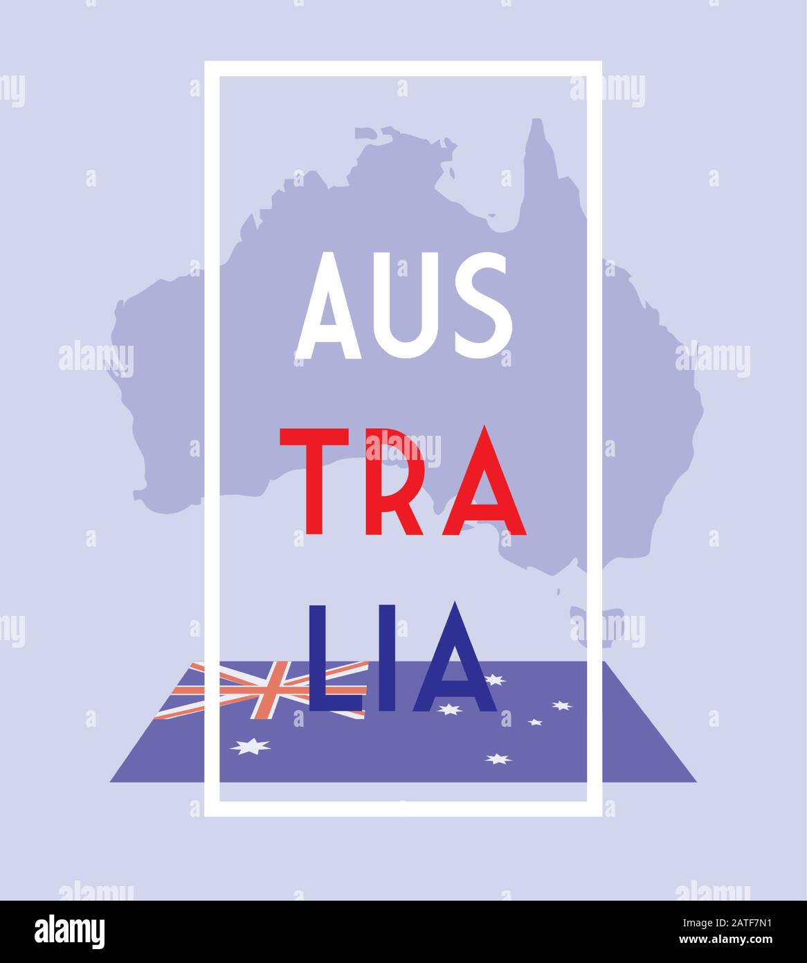 australia map with flag, label austratia vector illustration design ...