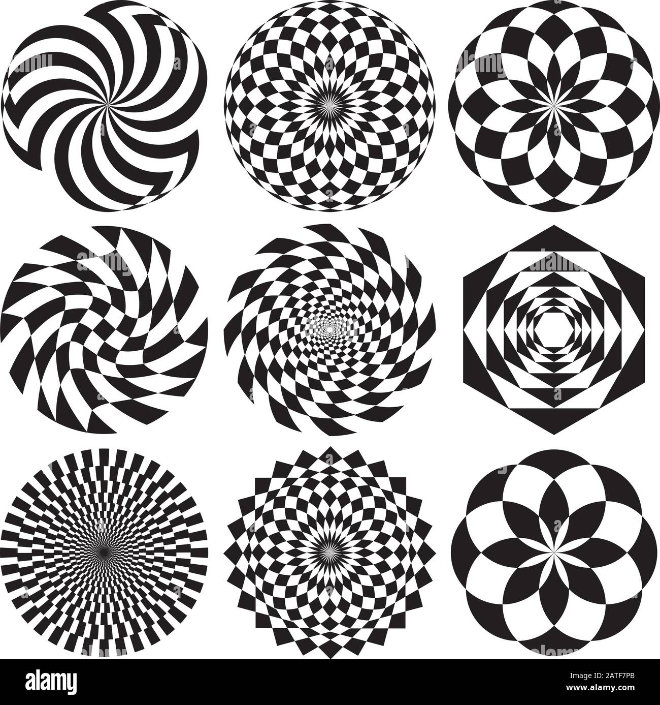 Collection of Optical Art designs for logos, backgrounds and other ...