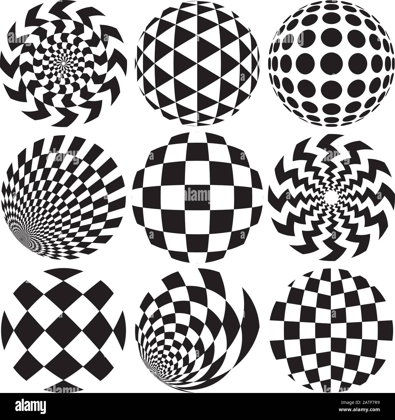 Collection of Optical Art designs for logos, backgrounds and other ...