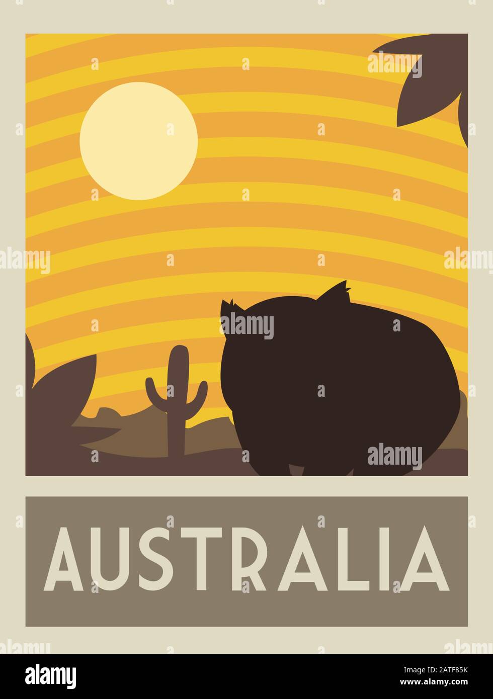 poster with a rodent of australia, postage, stamp, sticker, banner ...